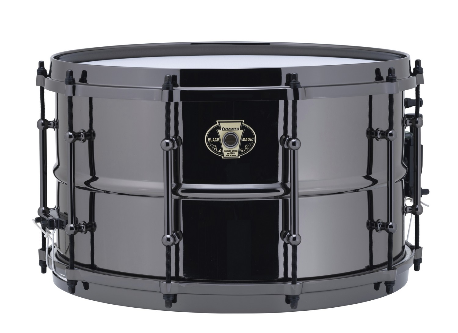 Skarptromme Ludwig Black Magic LW0814, 14x8, Black Hardware, Die-Cast ...