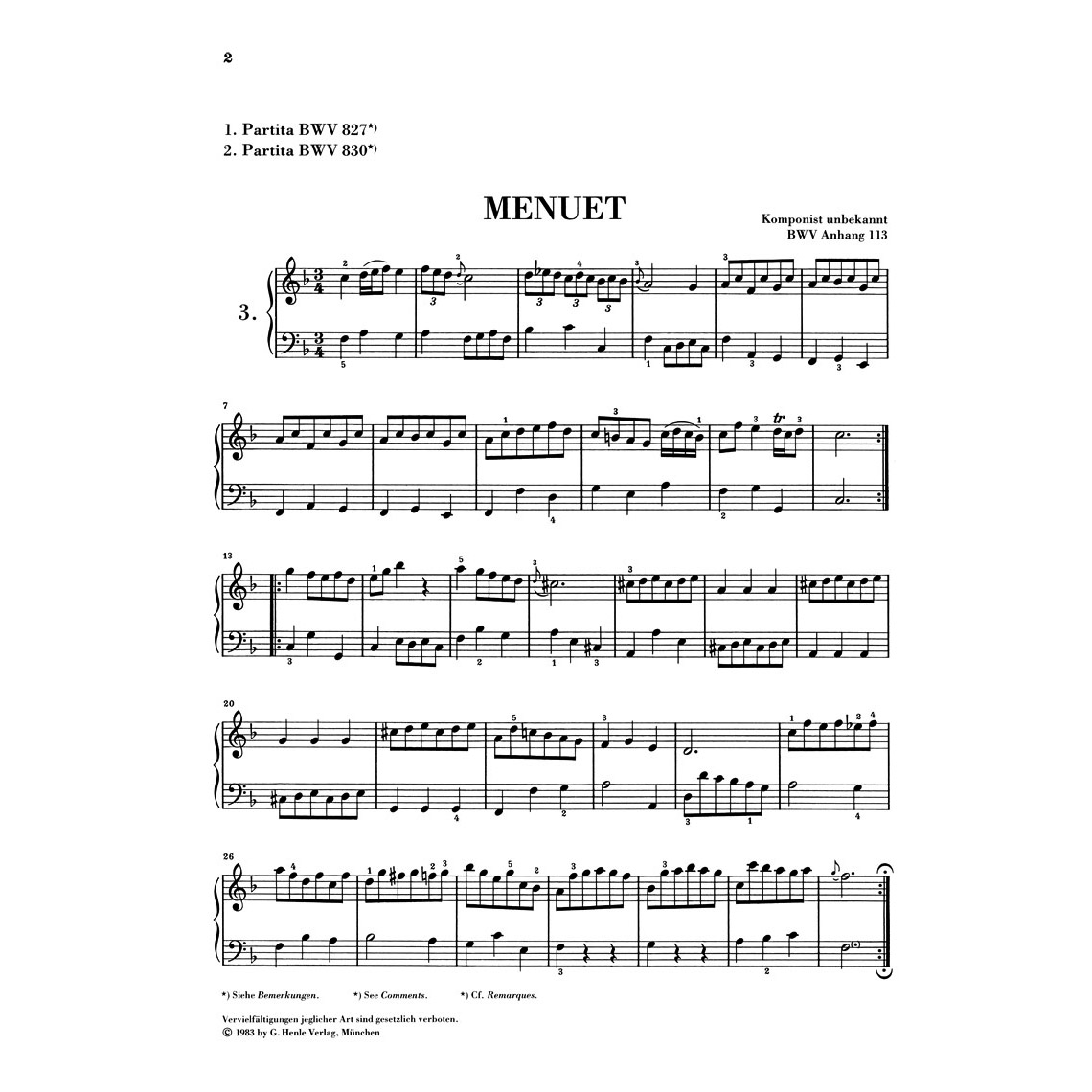 Notebook for Anna Magdalena Bach 1725, Johann Sebastian Bach. Piano ...