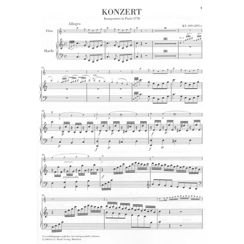 Concerto For Flute Harp And Orchestra C Major K 299 297c Wolfgang
