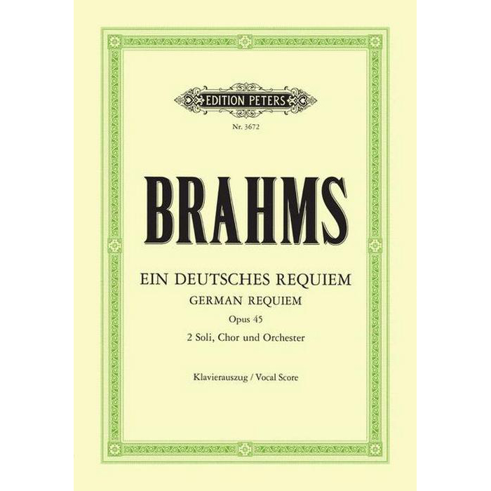Ein Deutsches Requiem Op. 45 (German Requiem) Johannes Brahms. English Vocal Score|Musikk-Miljø