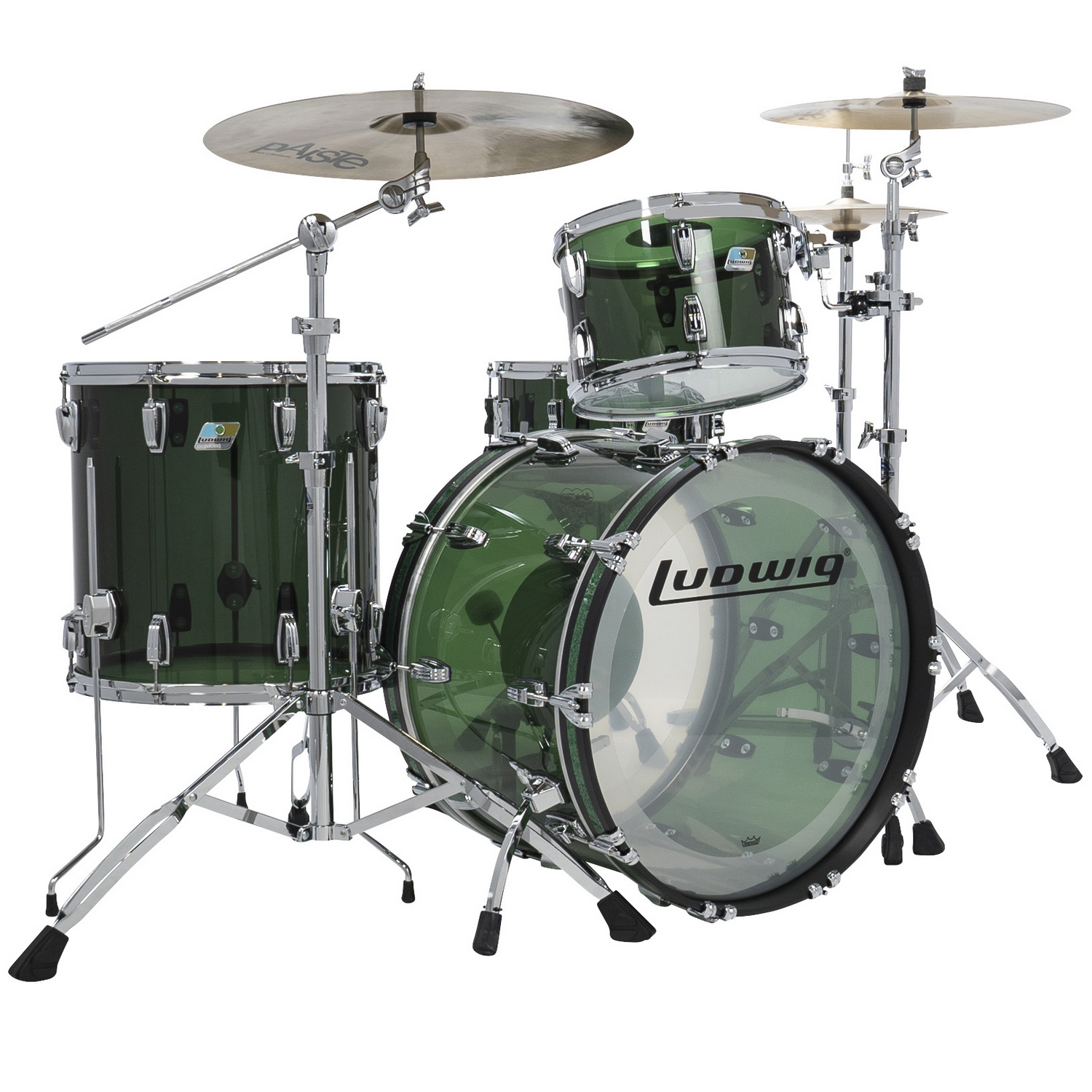 Slagverk Ludwig Vistalite Fab 22 Shell Pack, Green Vistalite|Musikk-Miljø