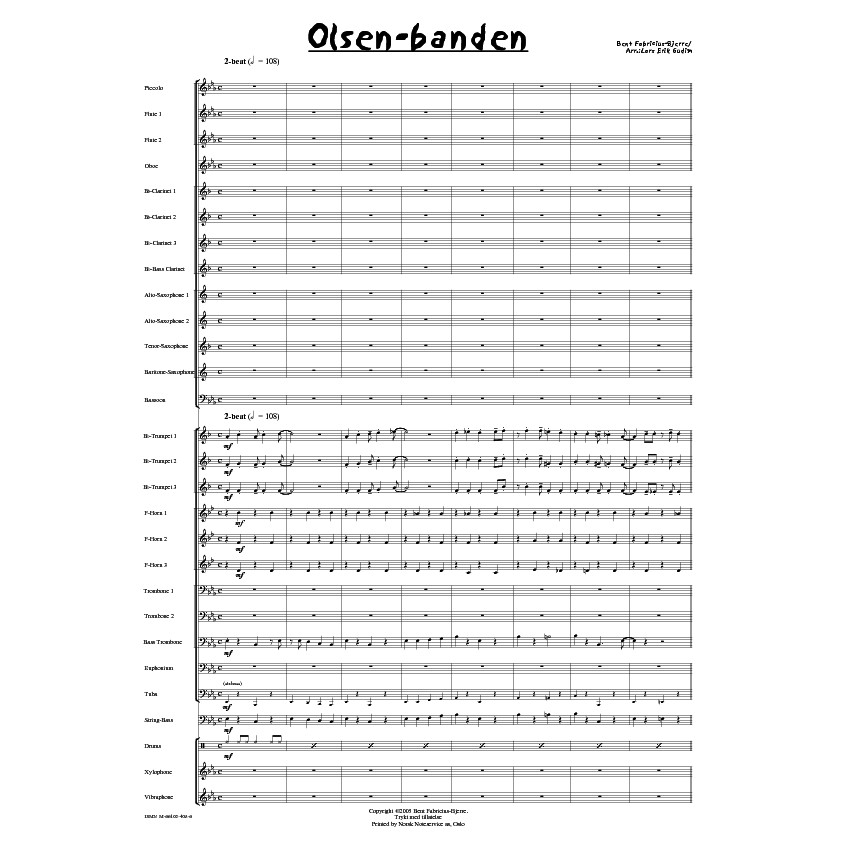 Olsenbanden CB4 Bent Fabricius-Bjerre arr. Lars Erik Gudim|Musikk-Miljø