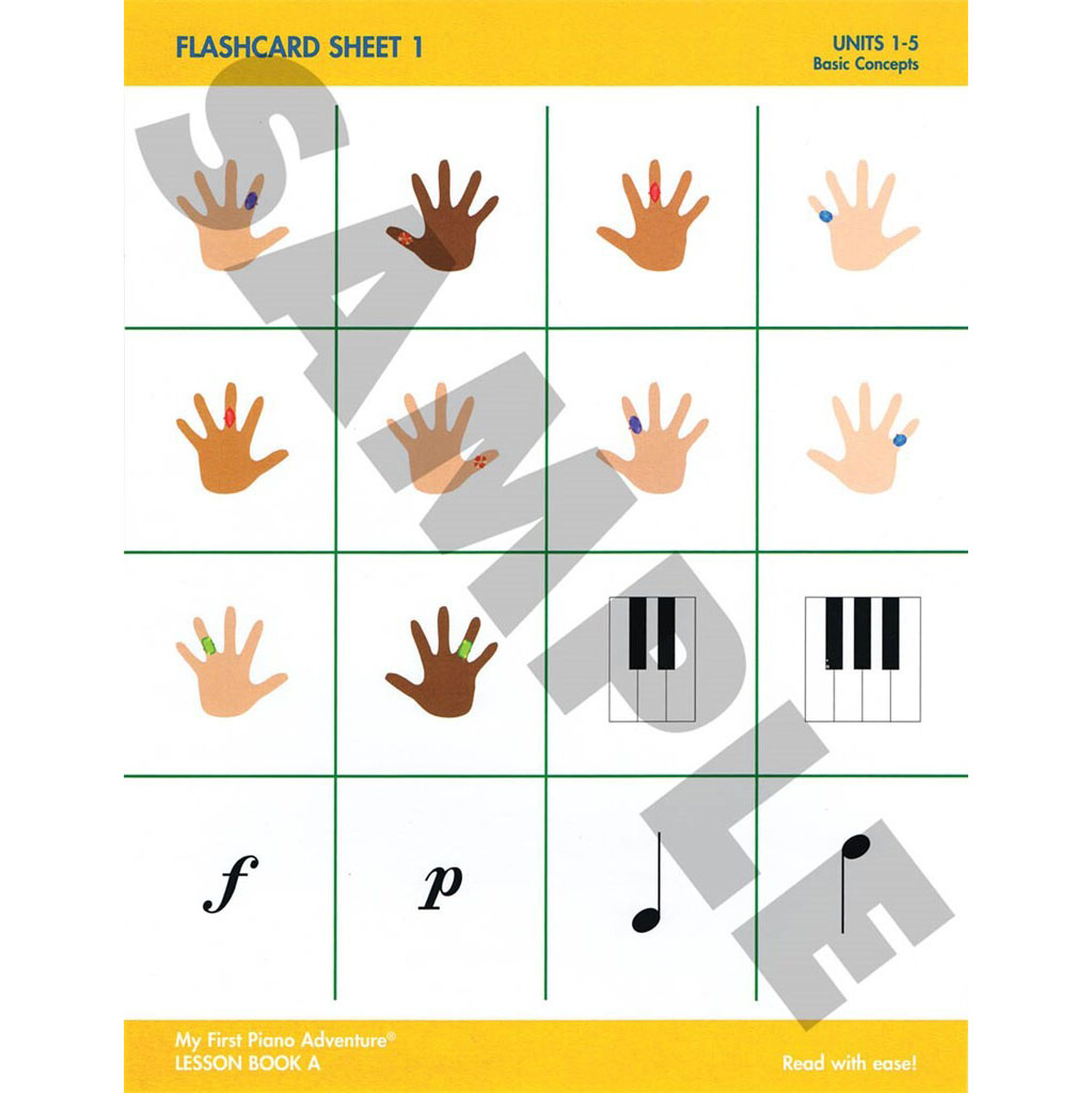 My First Piano Adventures Flashcard Sheets - Musikk-Miljø